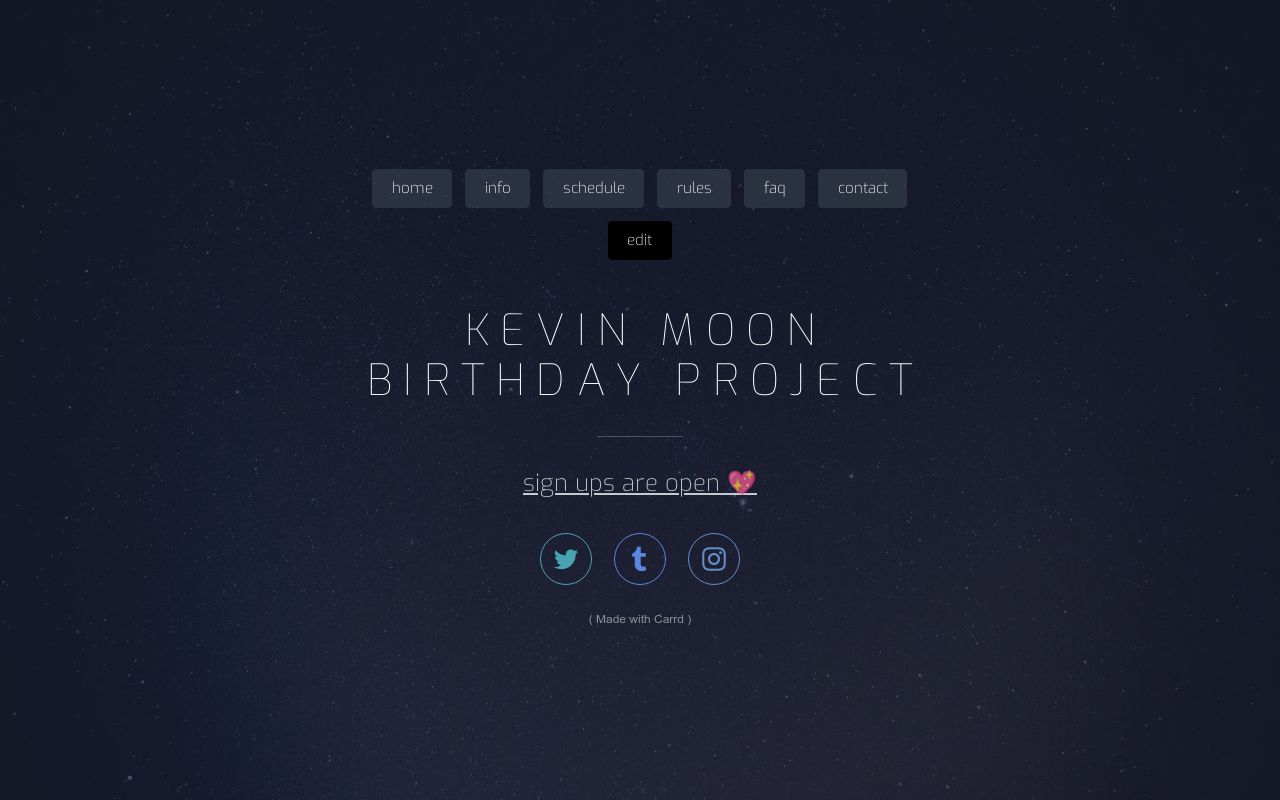 kevin moon birthday project